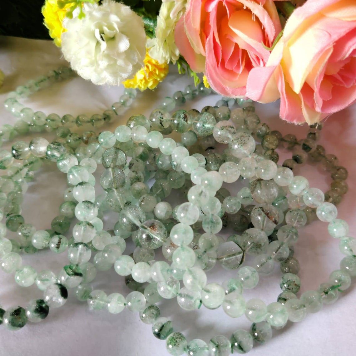 Deva Quartz Green Phantom Manifestation Bracelet 8 MM 10 MM | Etsy