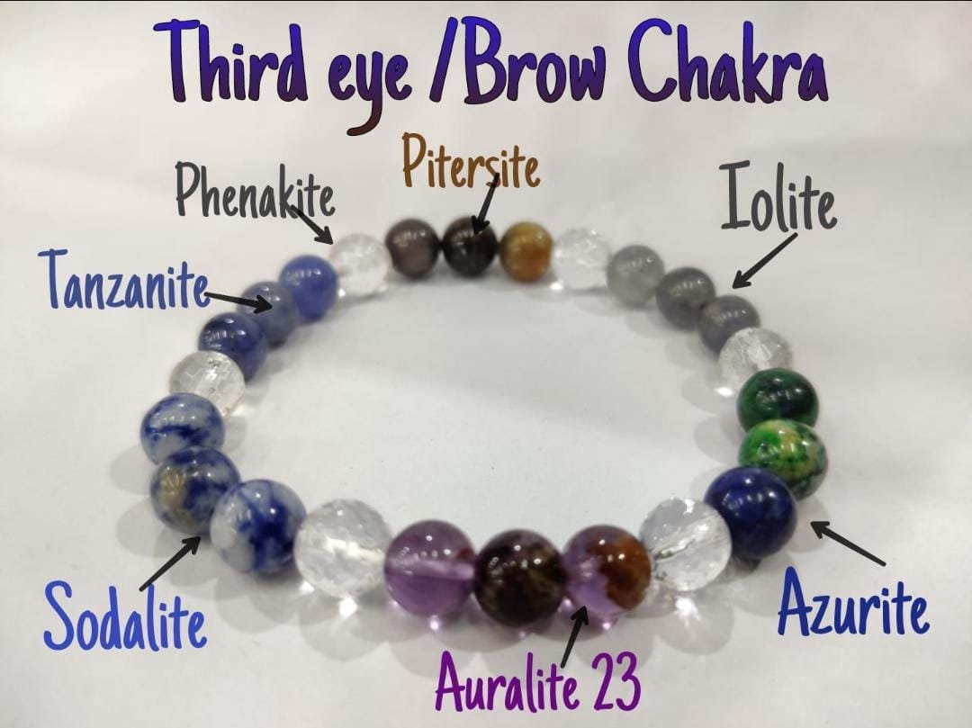 Brow/third Eye Chakra Bracelet Phenacite/phenakite,pietersite,auralite ...