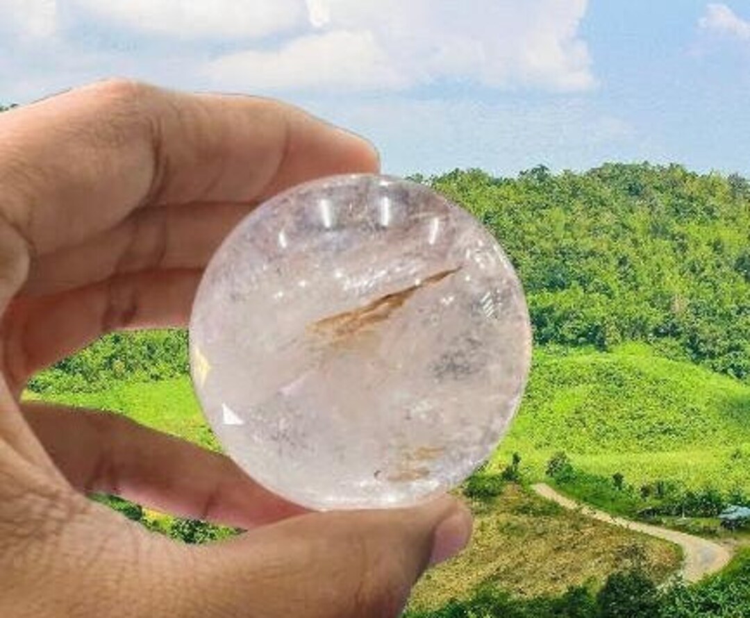 Satyaloka With Yellow Danburite Quartz Crystal Sphere 199 Grams Record ...