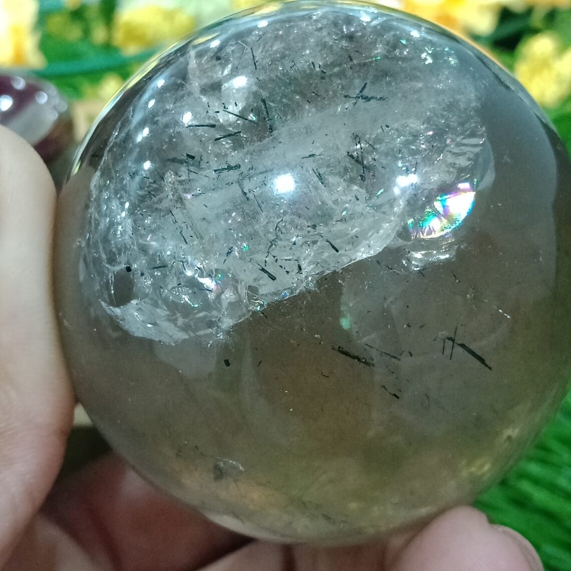 Morion Rainbow With Black Rutile Smoky Clear Quartz Stone | Etsy