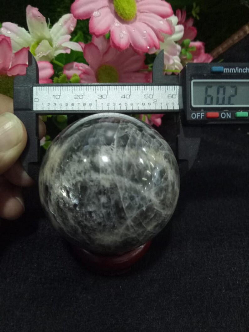 Black Moonstone Sphere Enhances Creativity Connects to the - Etsy