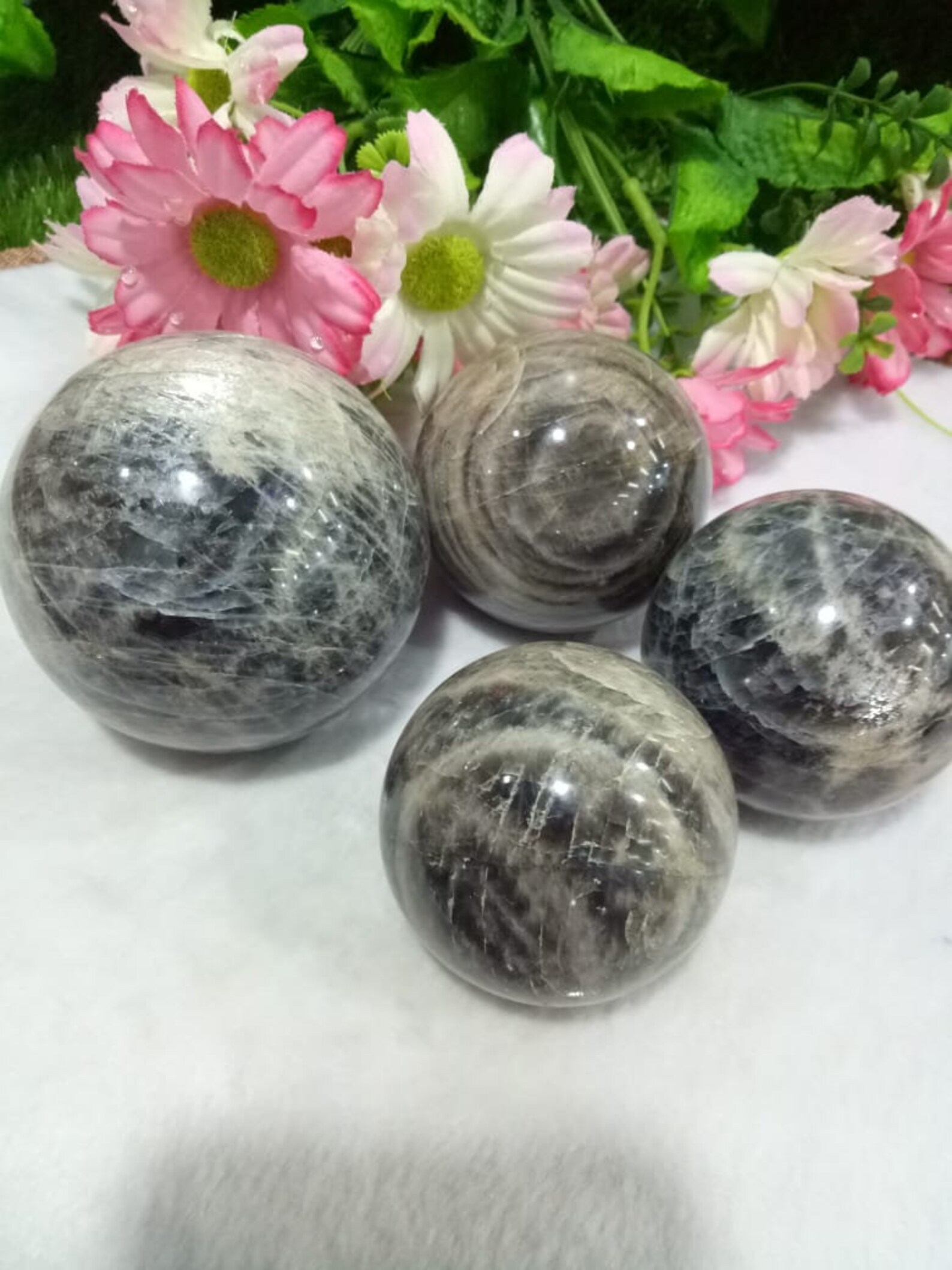 Black Moonstone Sphere Enhances Creativity Connects To The | Etsy