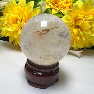 Satyaloka With Yellow Danburite Quartz Crystal Sphere 199 Grams Record ...