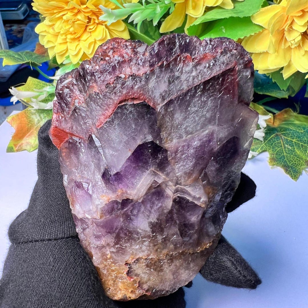 Auralite 23 Stone Crystal Point Altar Stone 595 Grams Red Hematite Tip ...