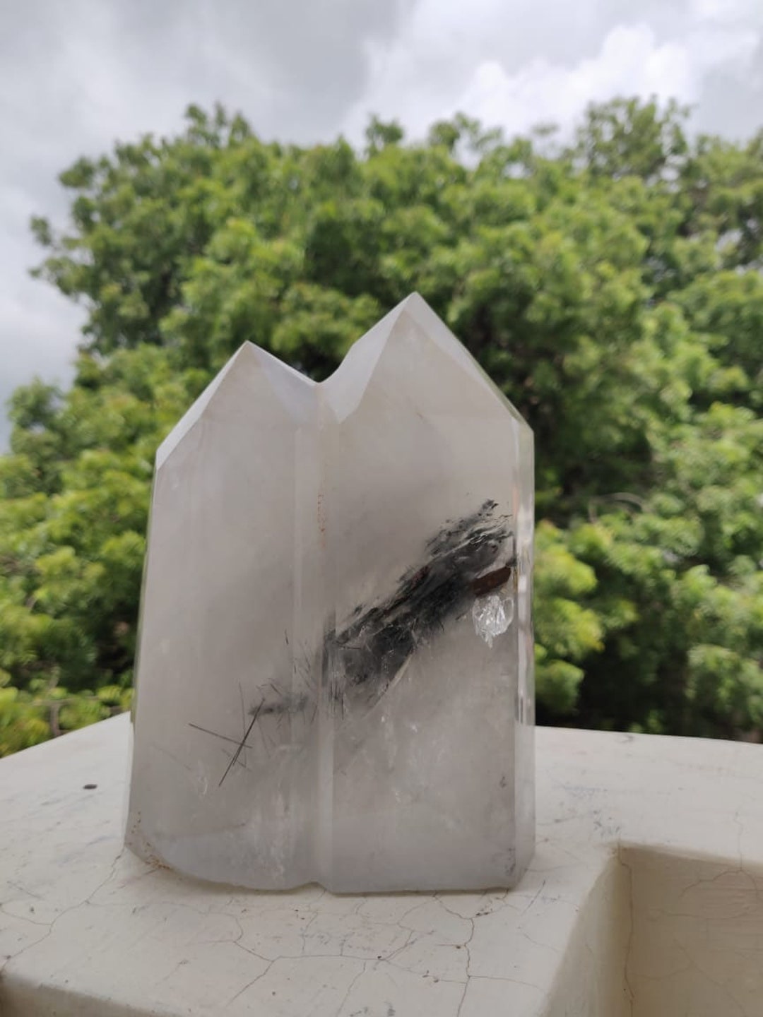 Large Himalaya Clear Quartz Tower: Rainbow Rutile Angel Feathers - Etsy