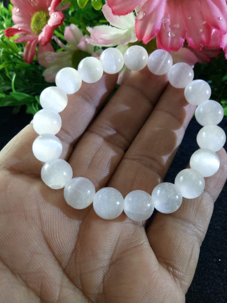 Selenite Stone Barcelet 10 MM Barcelet for Men and Women | Etsy