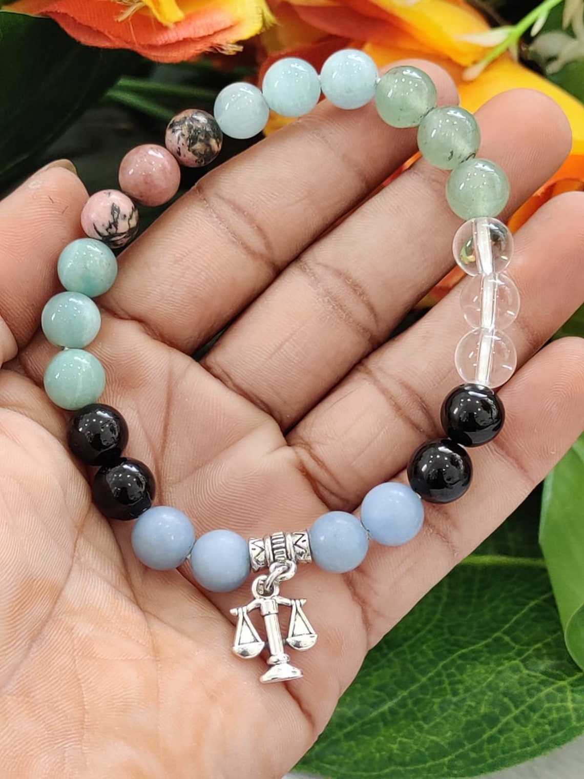 Crystal Stone Bracelet For Libra Zodiac Sign Satyaloka | Etsy