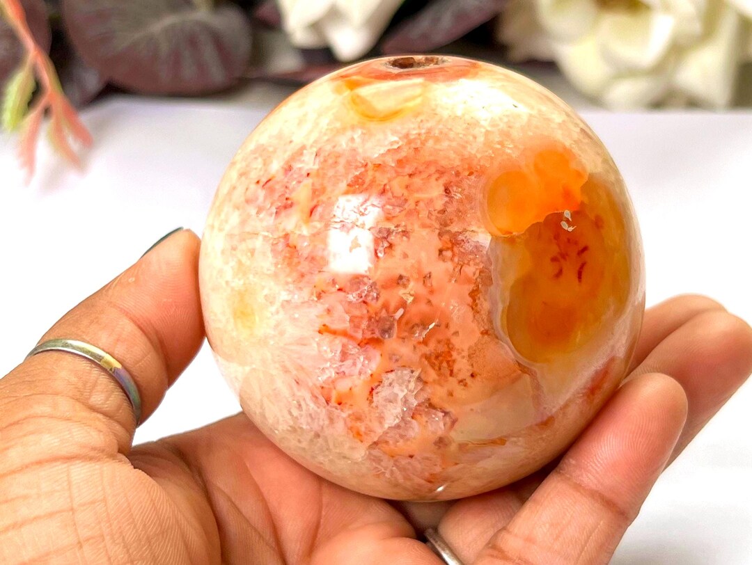 Red Fire Agate Natural Stone Sphere Ball Orb 66 Mm for Motivation ...