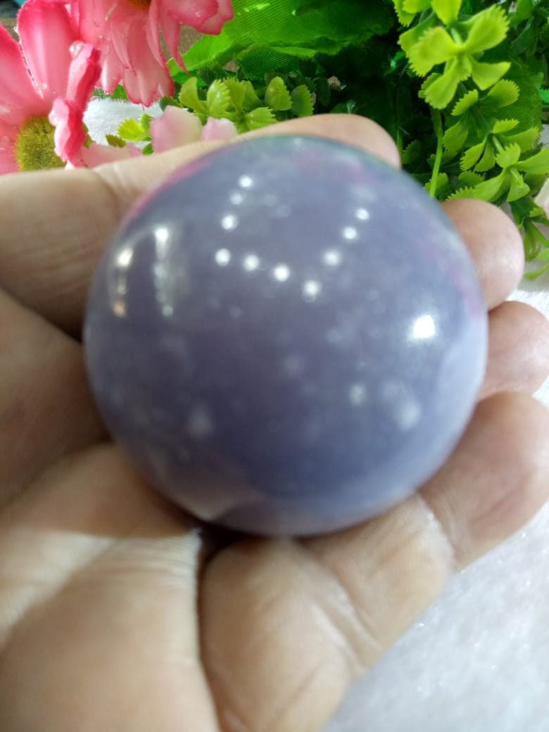 Angelite Stone Sphere Orb 40mm High Vibration Crystal For | Etsy