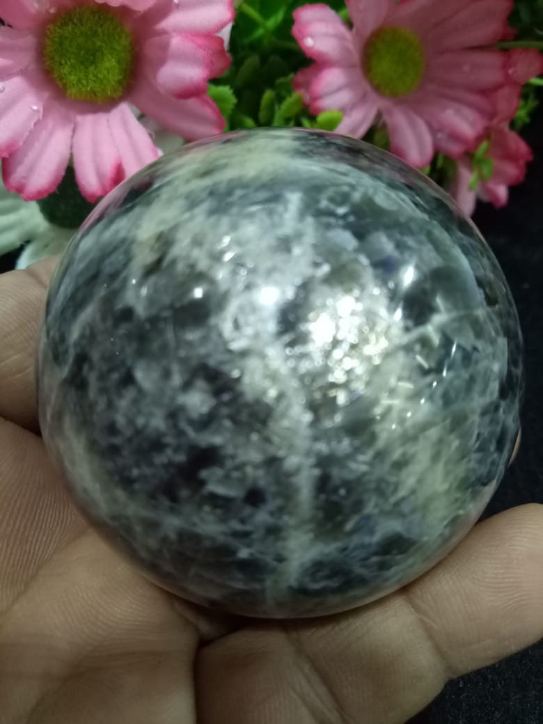 Black Moonstone Sphere Enhances Creativity Connects To The | Etsy