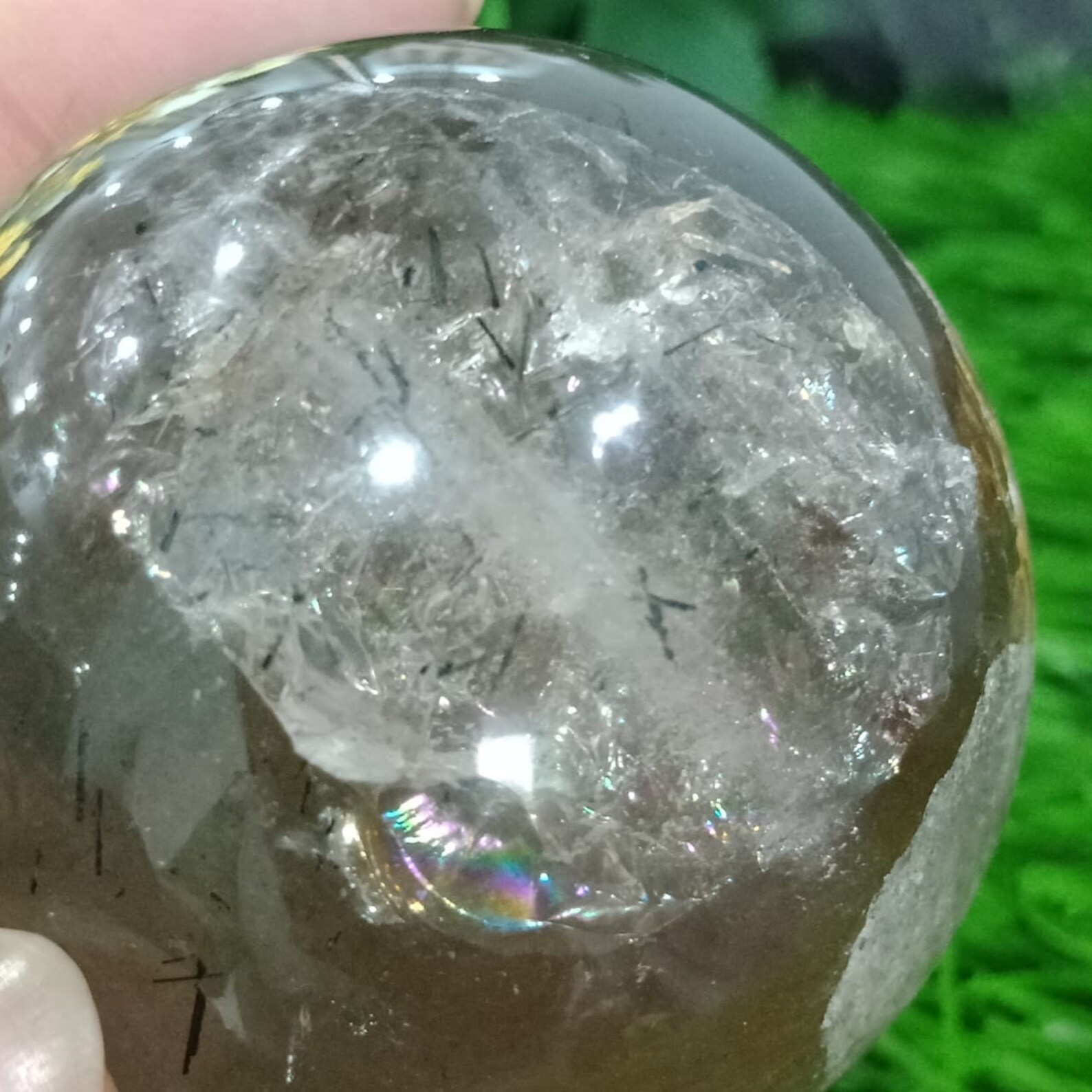 Morion Rainbow With Black Rutile Smoky Clear Quartz Stone - Etsy