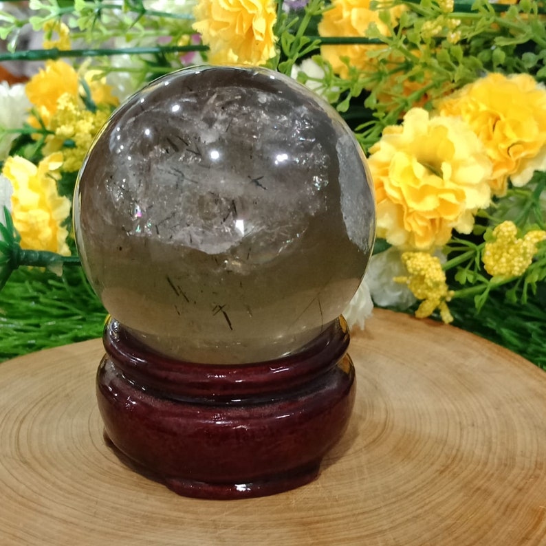 Morion Rainbow With Black Rutile Smoky Clear Quartz Stone - Etsy