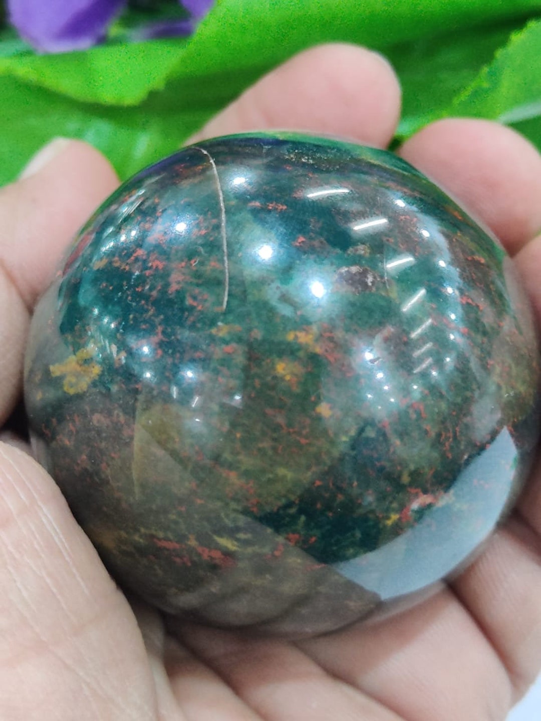 Bloodstone Heliotrope Sphere Ball Orb 55 MM for Instils Courage ...