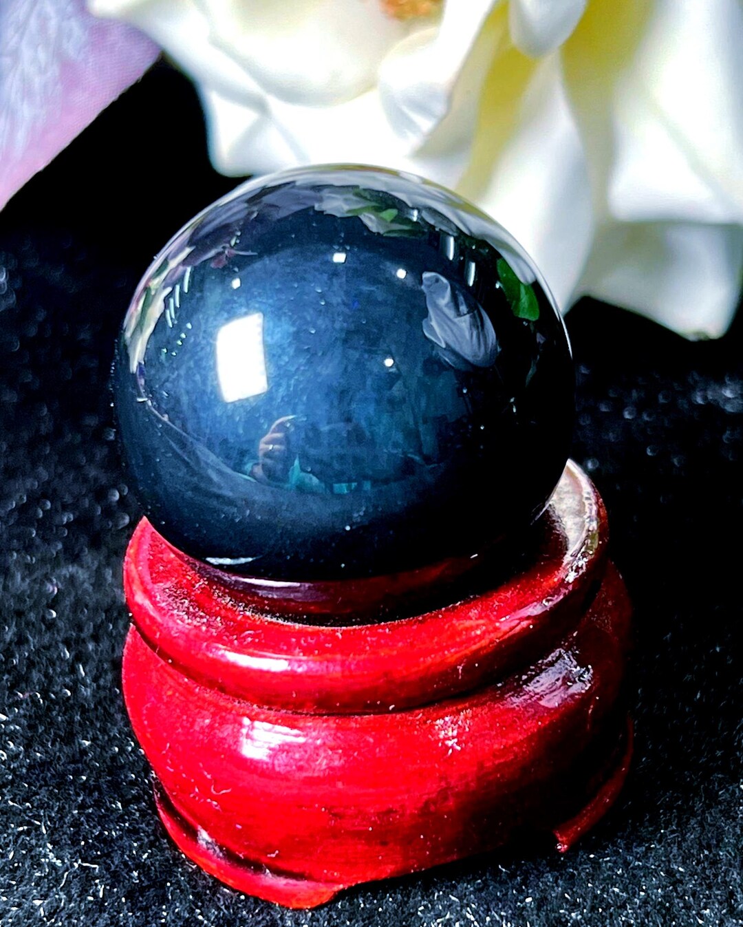 BLUE Obsidian Crystal Sphere: Polished Stone Orb 47 Grams - Etsy