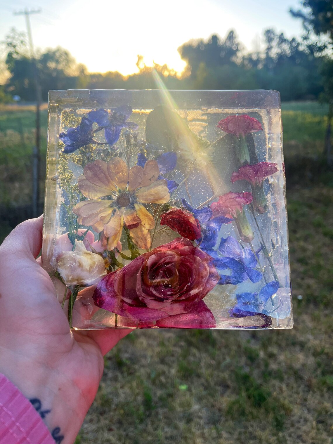 6x6 Square Floral Preservation, Wedding, Funeral, Anniversary Preserve ...