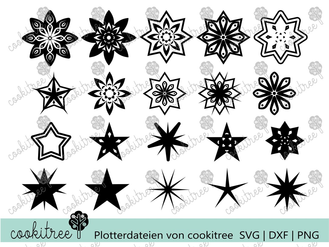 Plotter File Plot Plot Dxf Svg Png Star Stars Stars Christmas Christmas ...