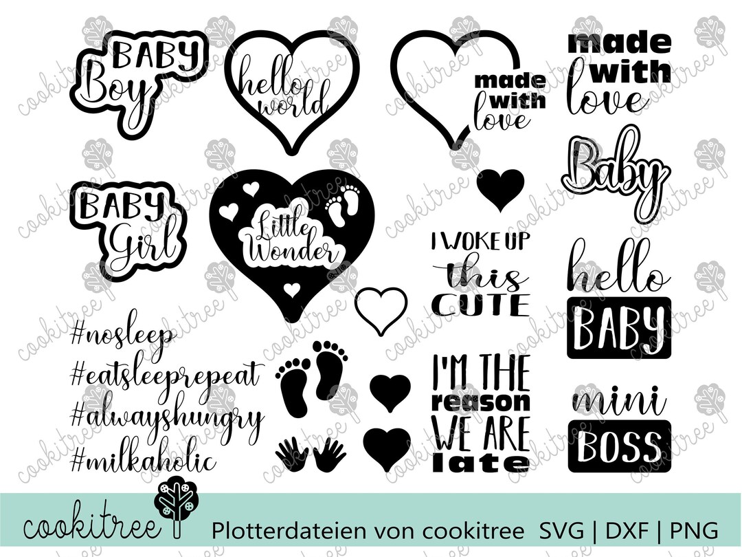 Plotter File Plotter Template Plot Dxf Svg Png Baby Collection Love ...