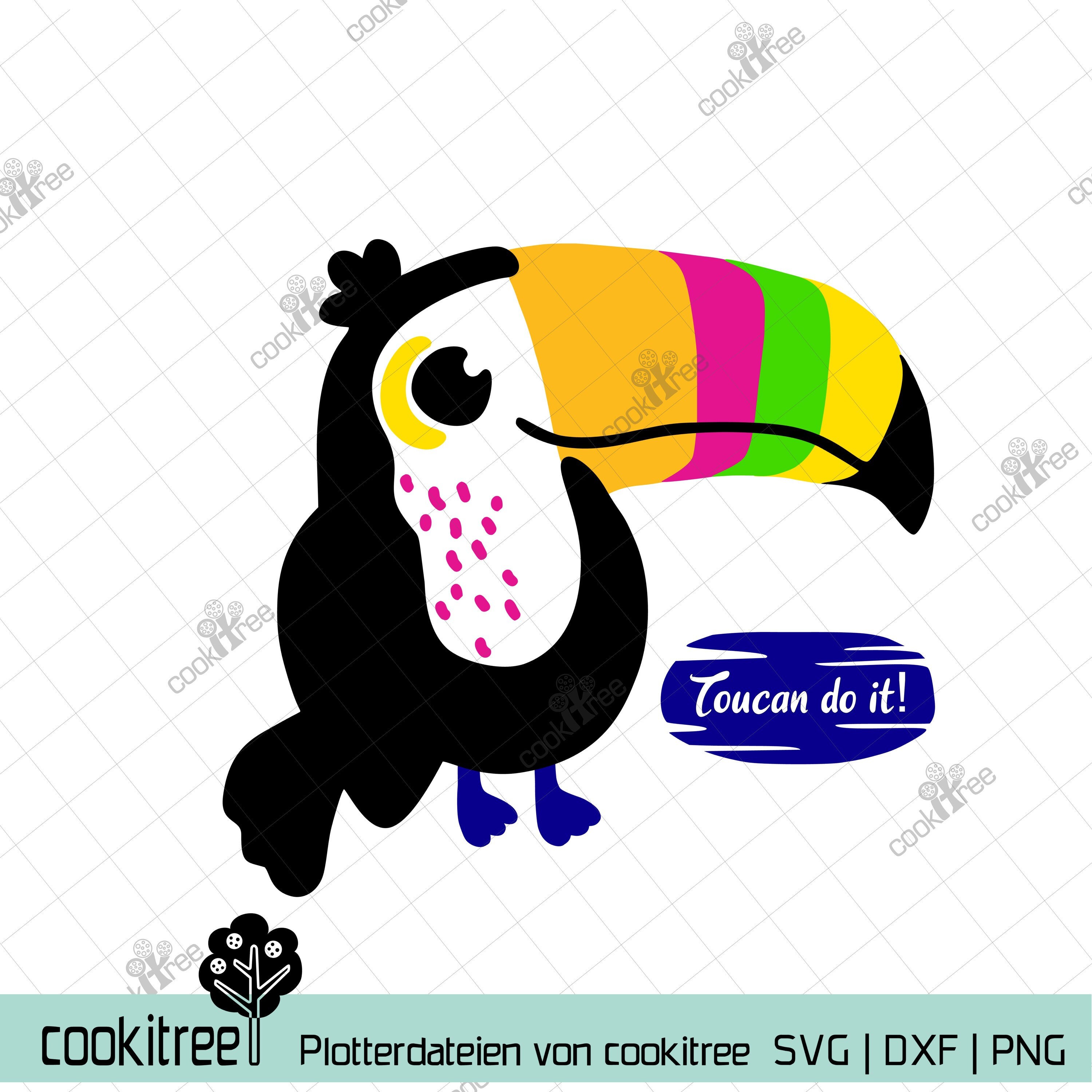 Plotter File Plot Dxf Svg Png Tukan Bird Colorful Summer - Etsy UK