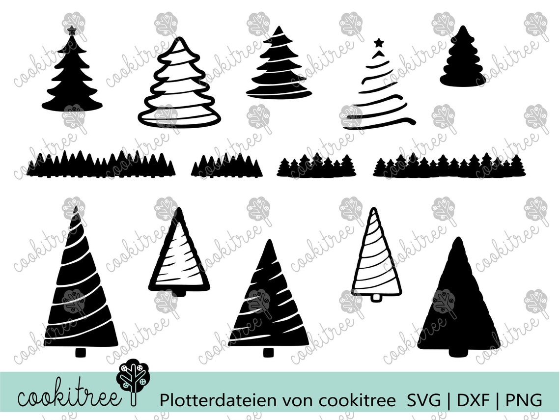 Plotter File Plot Tinge Plot Dxf Svg Png Fir Tree Christmas Tree ...