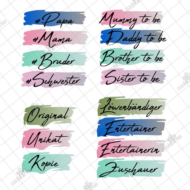 Plotterdatei Plottervorlage Plot dxf svg png Familie Banner Statement Mama Papa Bruder Schwester ...