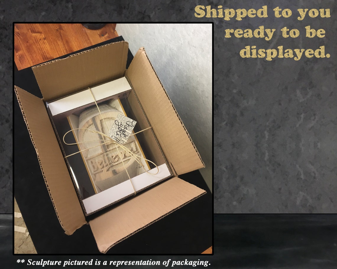 Folded Book Art Love Script Library Decor Love Book - Etsy