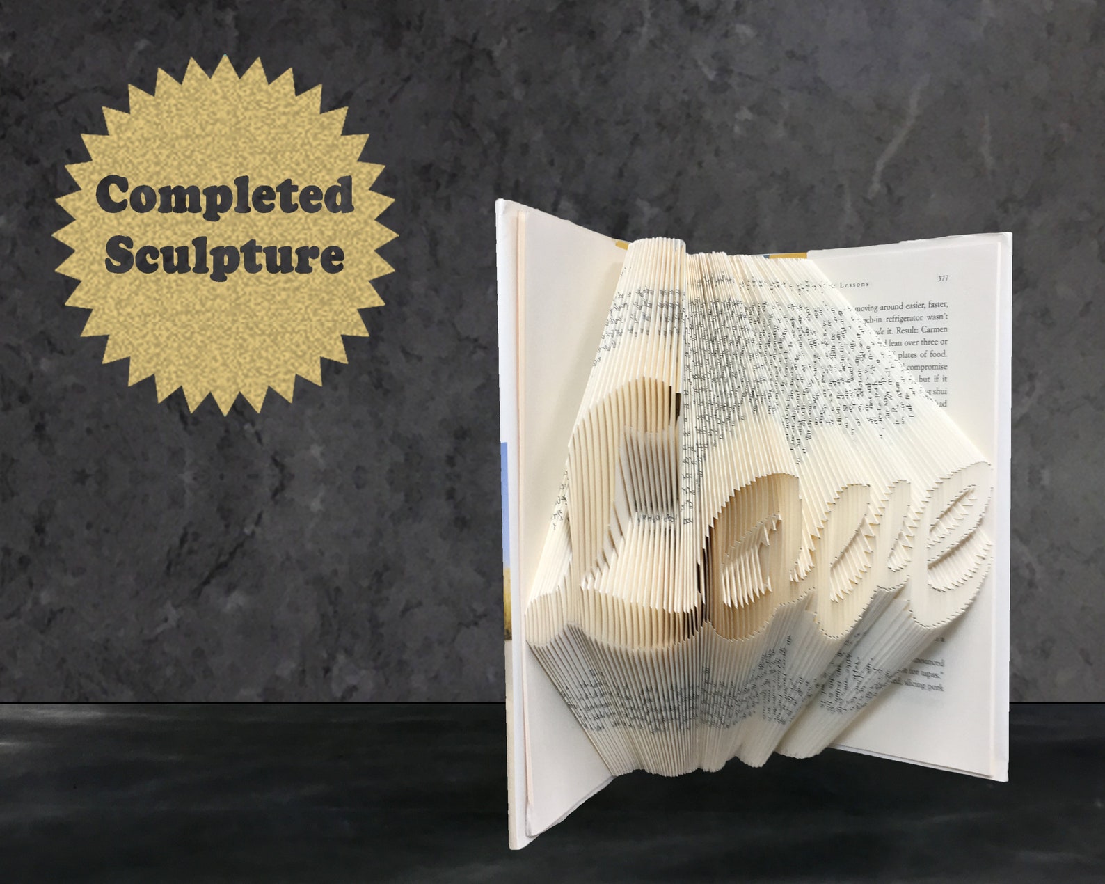 Folded Book Art Love Script Library Decor Love Book - Etsy