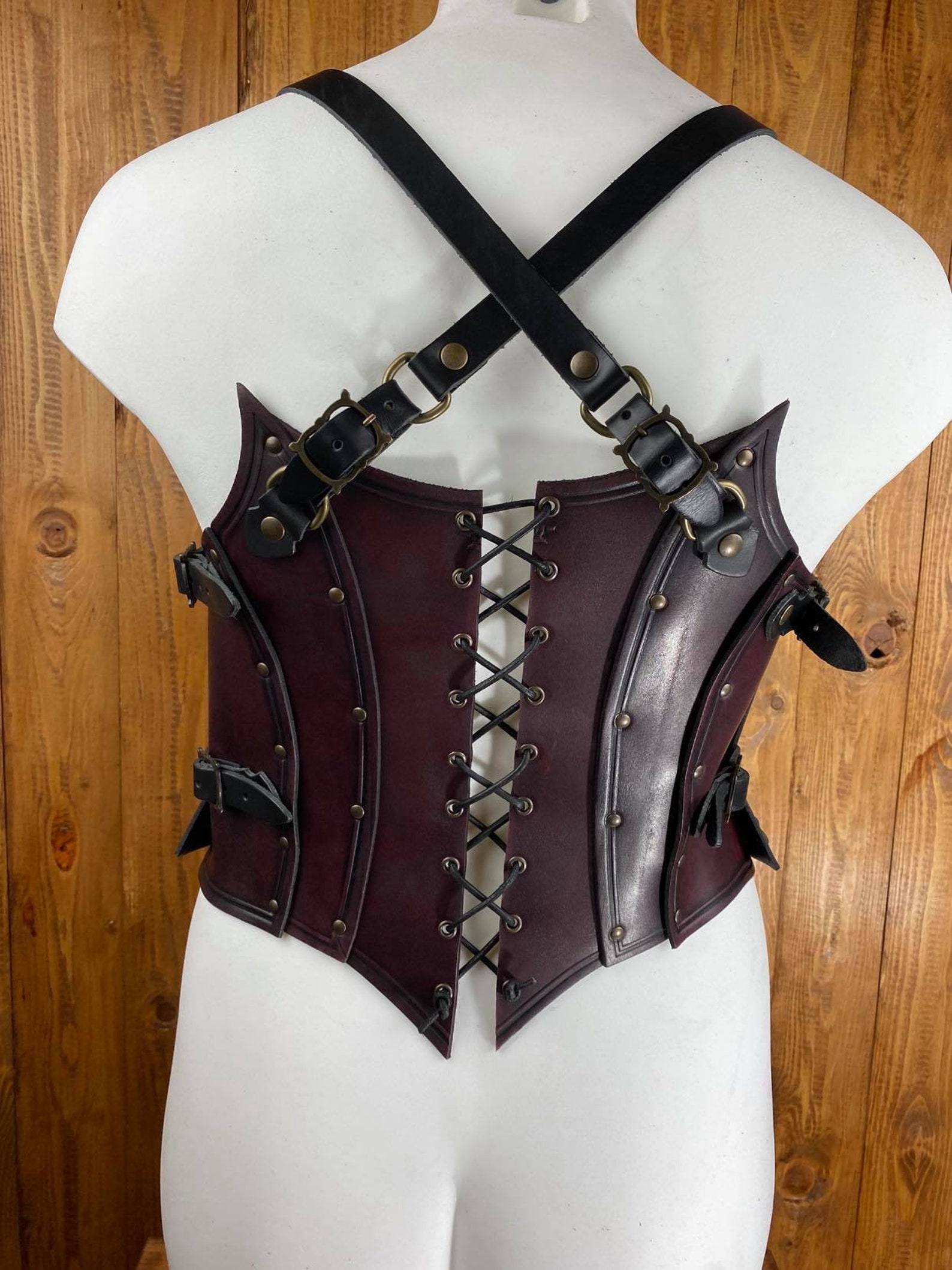 Eyelet Female Leather Warrior Corset Totally Handmade | Etsy
