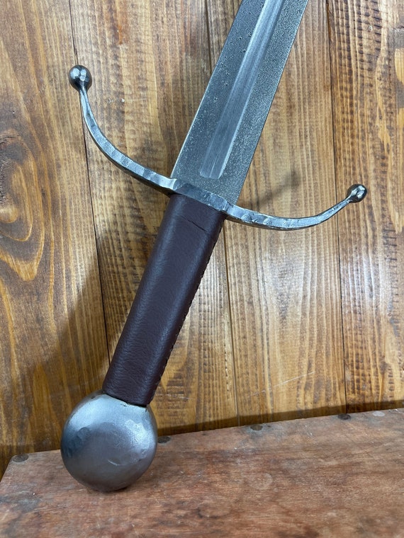Battle Ready One Handed Sword Leather Handle | Etsy