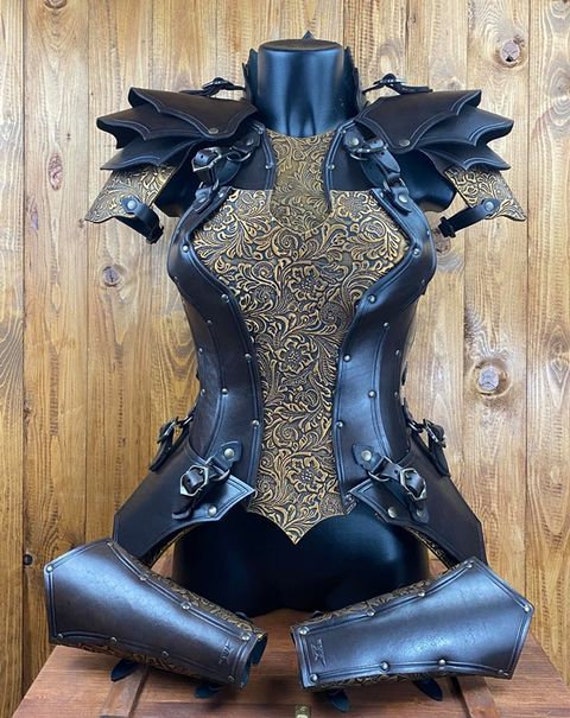 Decorated Leather Armor for Female Warrior Perfect for Role | Etsy