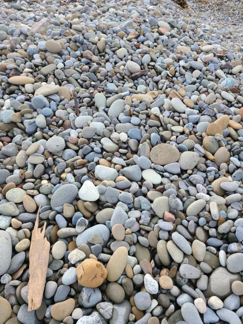 Free Shipping 10 Natural Beach Stones | 1–2 Inch Flat & Tumbled Stones ...