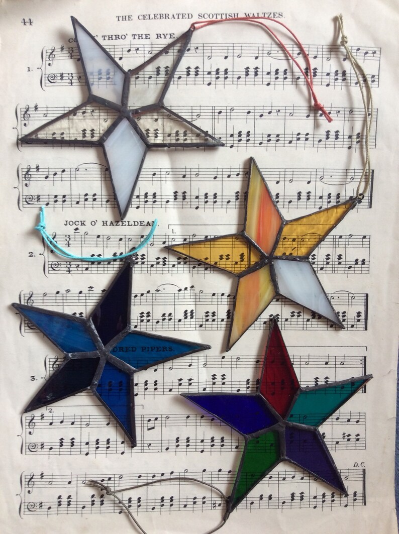 Little Glass Star Decoration Available in Various Colours - Etsy UK