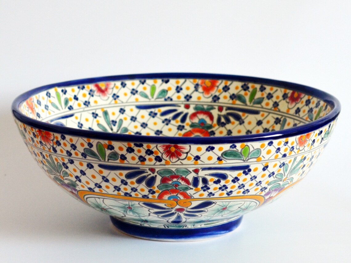 CARIBE Mexican Handpainted Washbasin Round Sink MEDIUM - Etsy