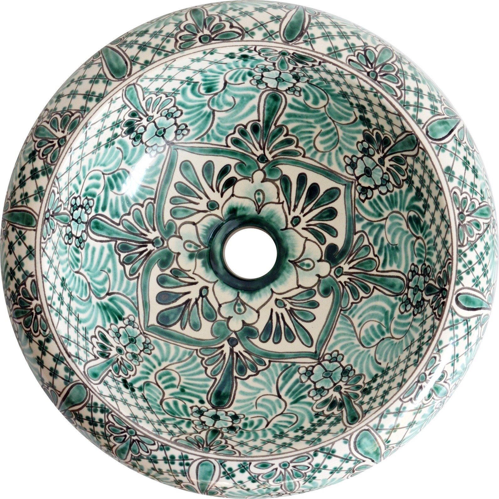 IMPERIAL Mexican Handpainted Round Washbasin Vessel Sink - Etsy