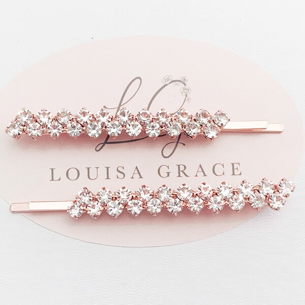 Rose Gold Hair Clips - Etsy UK