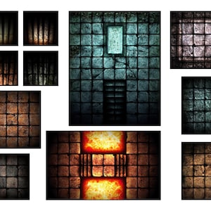 Dungeon Tiles - Rooms - Digital Download - Hi-res - Printable - Full ...