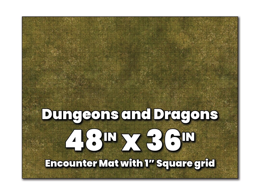 48" X 36" Dungeon and Dragons Battlemat With 1" Grid - Neoprene Mat - Etsy