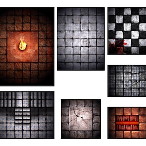 Dungeon Tiles - Rooms - Digital Download - Hi-res - Printable - Full Colour - Dungeons & Dragons ...