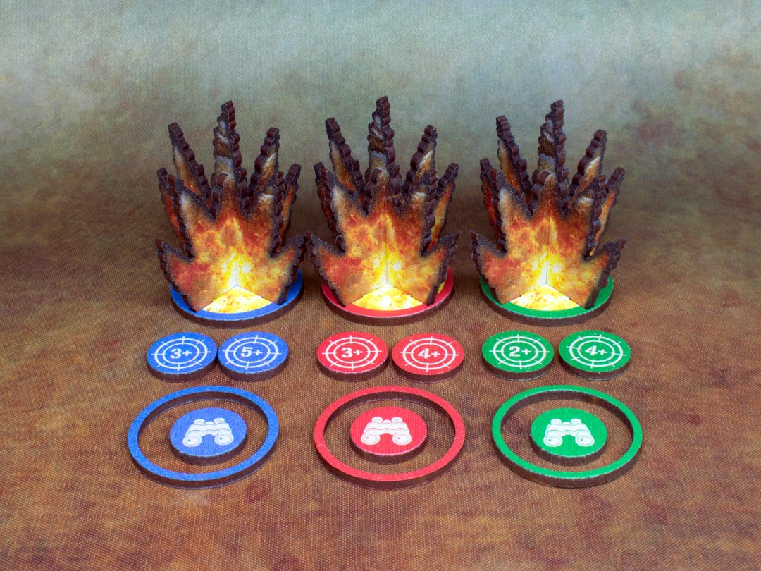 Bolt Action Mortar Ranging in Token Set: MDF Full Colour Explosion ...