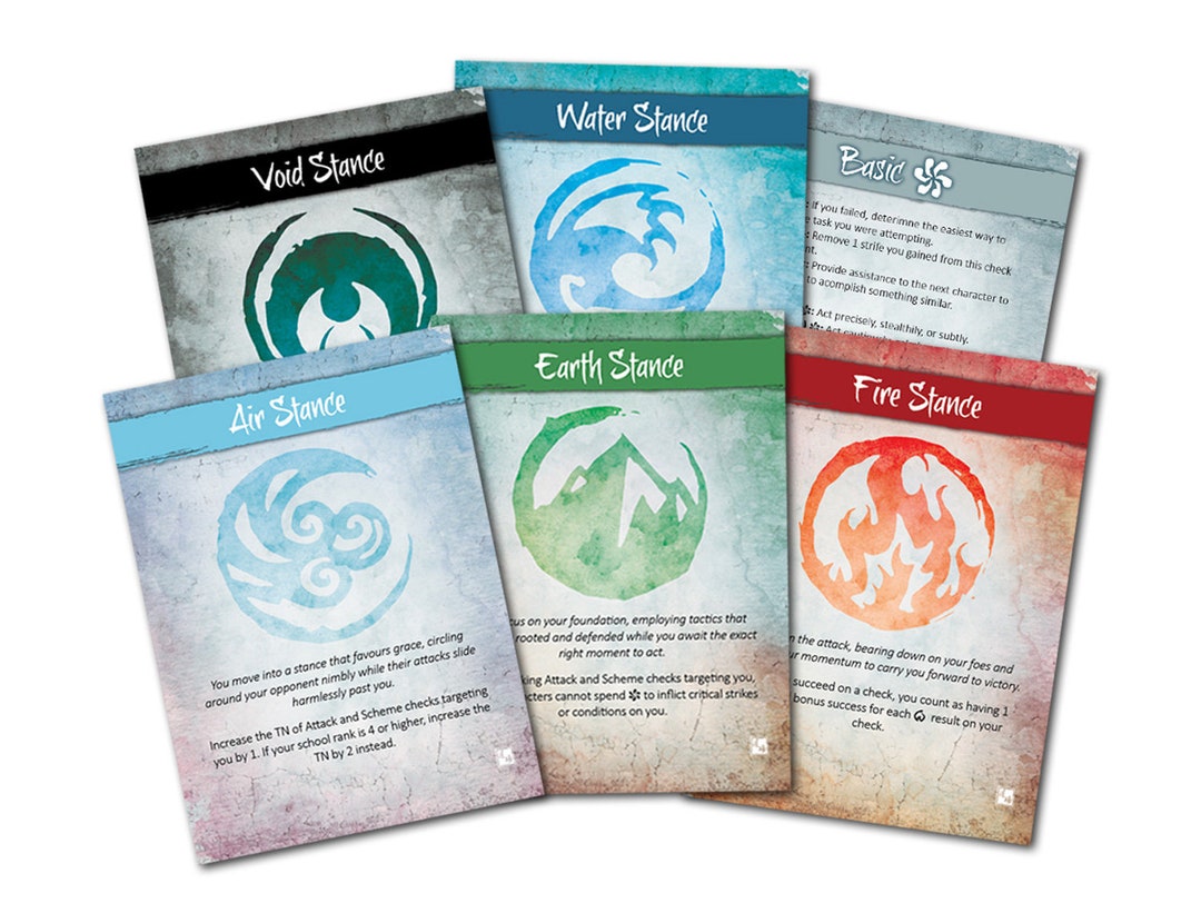 3x Stance & Opportunity Card Sets - L5R RPG - Legend of the Five Rings ...