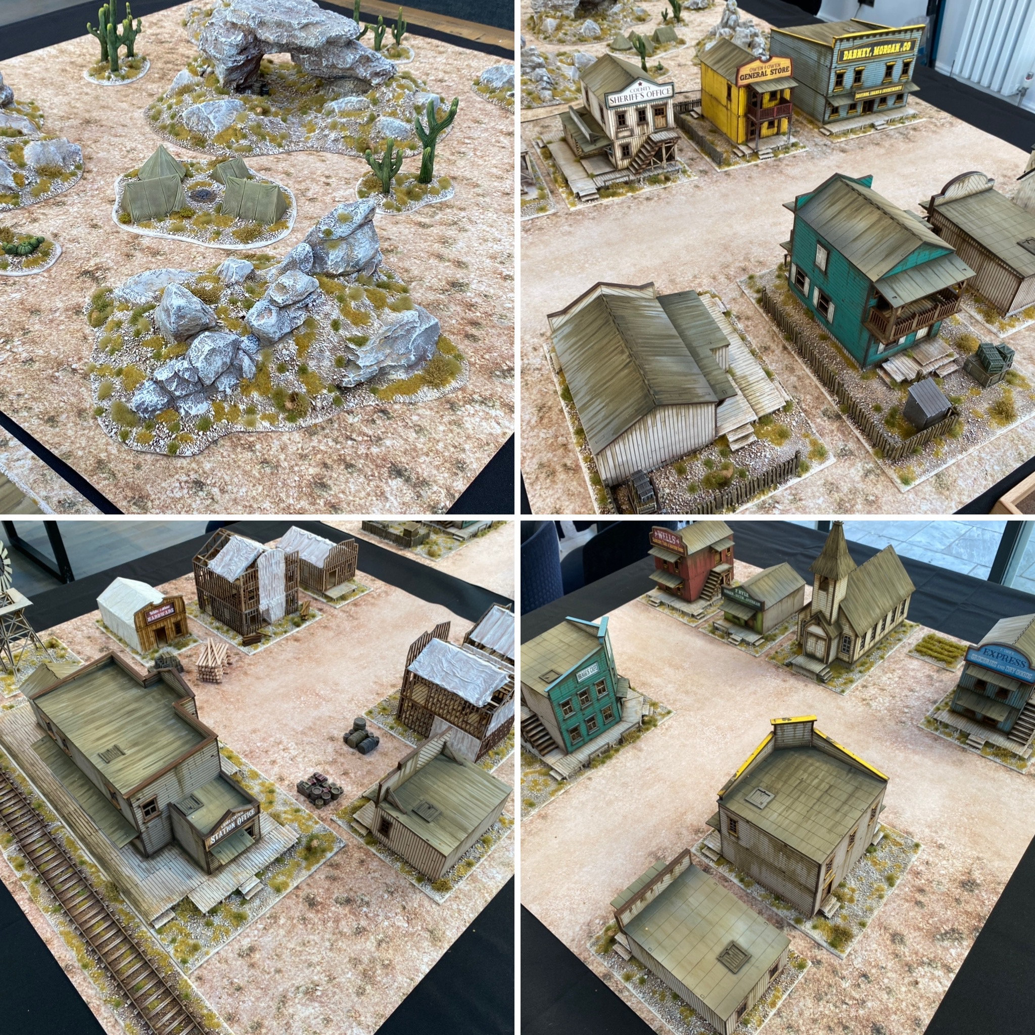 36" X 36" Wild West Desert and Town Wargaming Battlemat - Neoprene Mat ...
