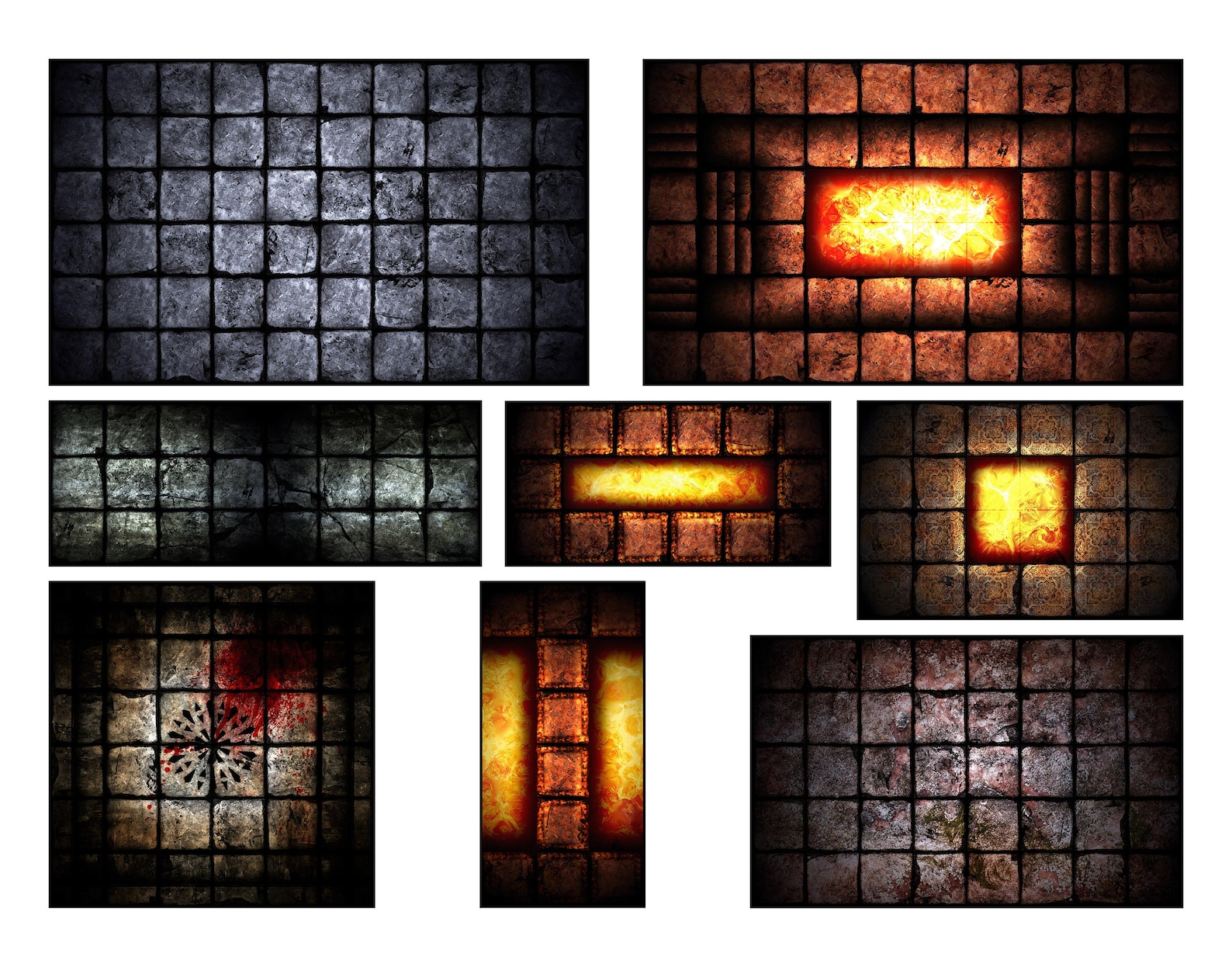 Dungeon Tiles - Rooms - Digital Download - Hi-res - Printable - Full ...