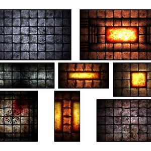 Dungeon Tiles - Rooms - Digital Download - Hi-res - Printable - Full ...