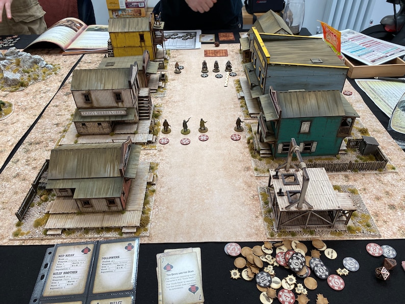36" X 36" Wild West Desert and Town Wargaming Battlemat - Neoprene Mat ...