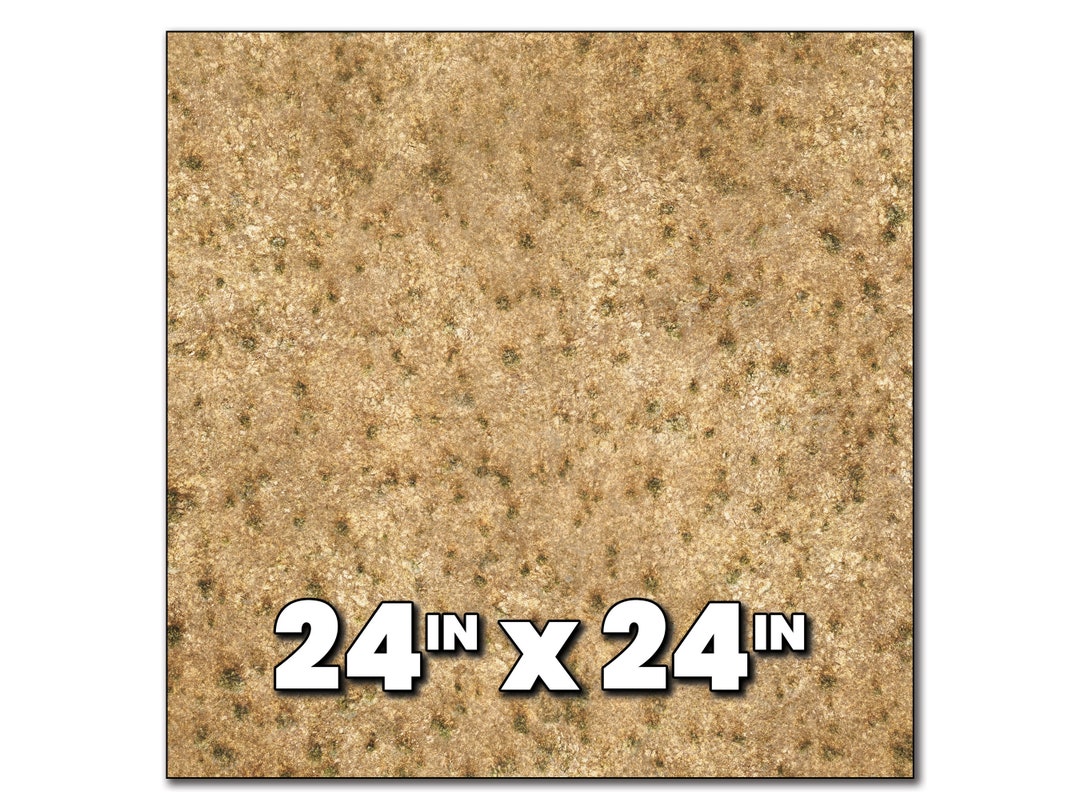 24" X 24" Wargames Battlemat, Desert Scrubland, Wild West, Neoprene ...