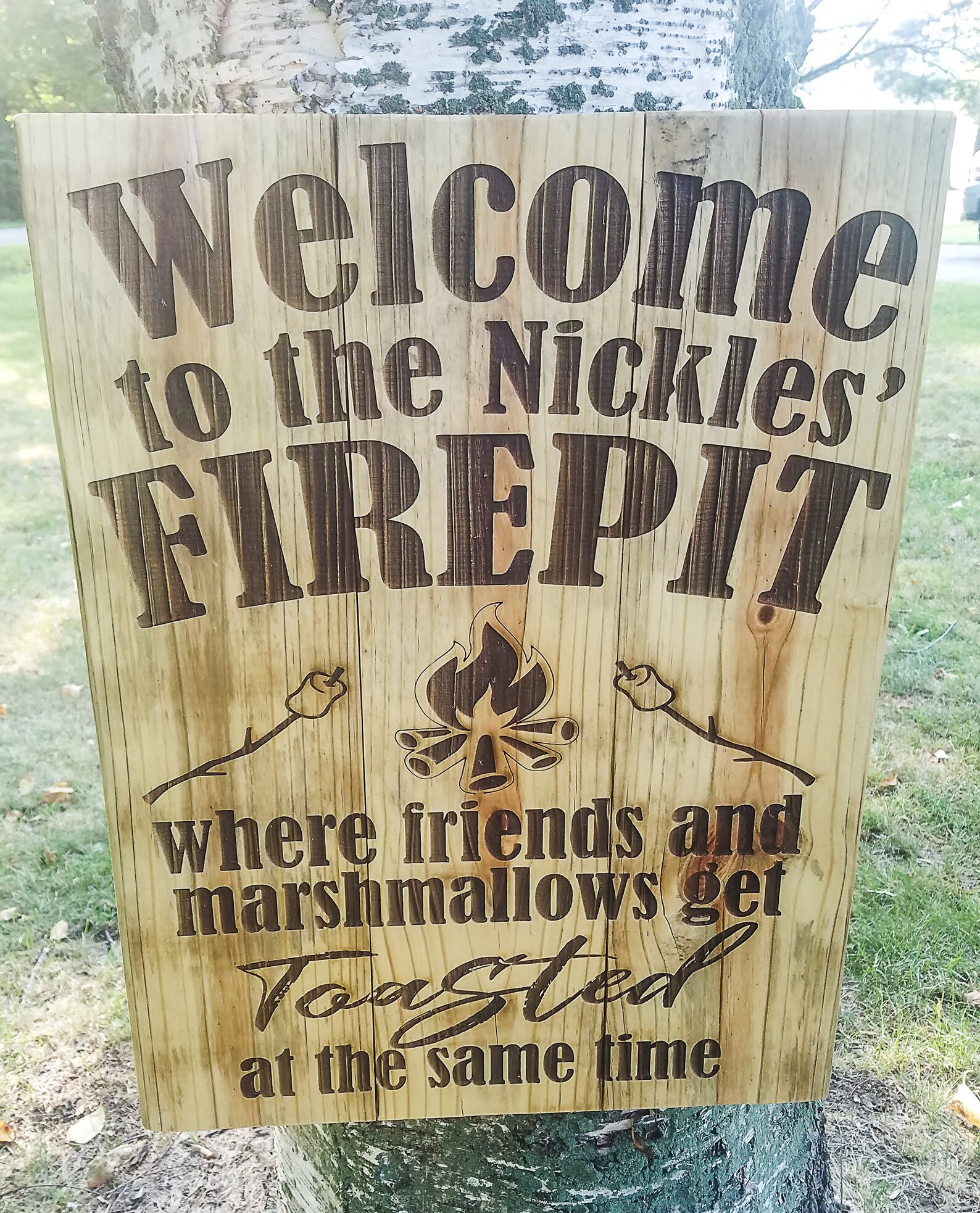 Custom Firepit Sign Outdoor Engraved - Etsy