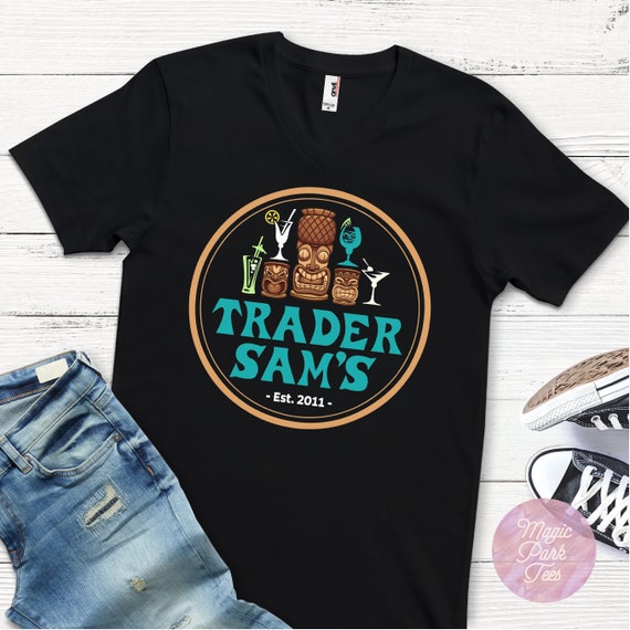 Trader Sam's V-NECK Shirt Disney Shirt Funny Disney | Etsy