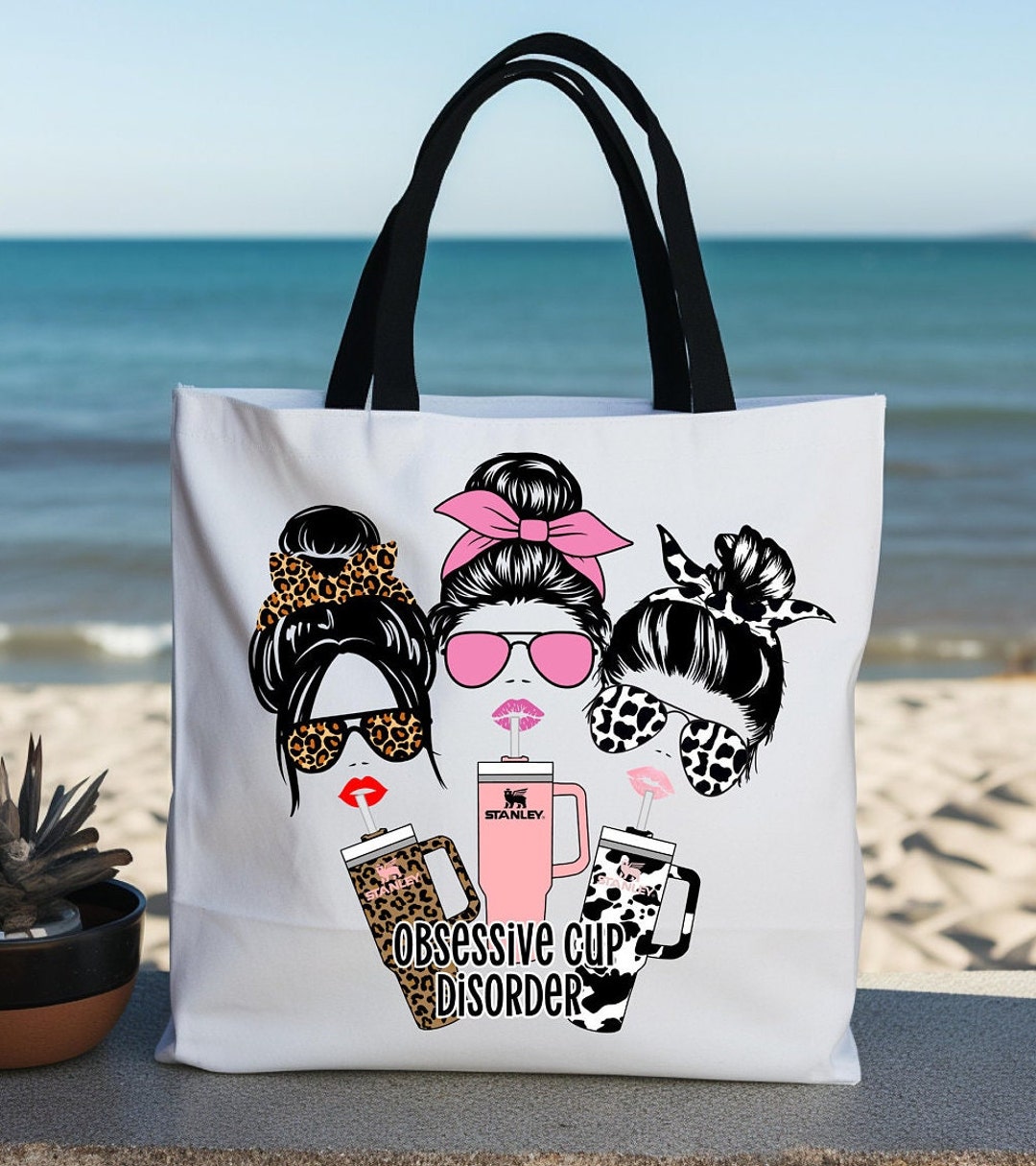 Stanley Cup Inspired Tote Bag, Cute Shopping Bag, Bag for Books, Book ...