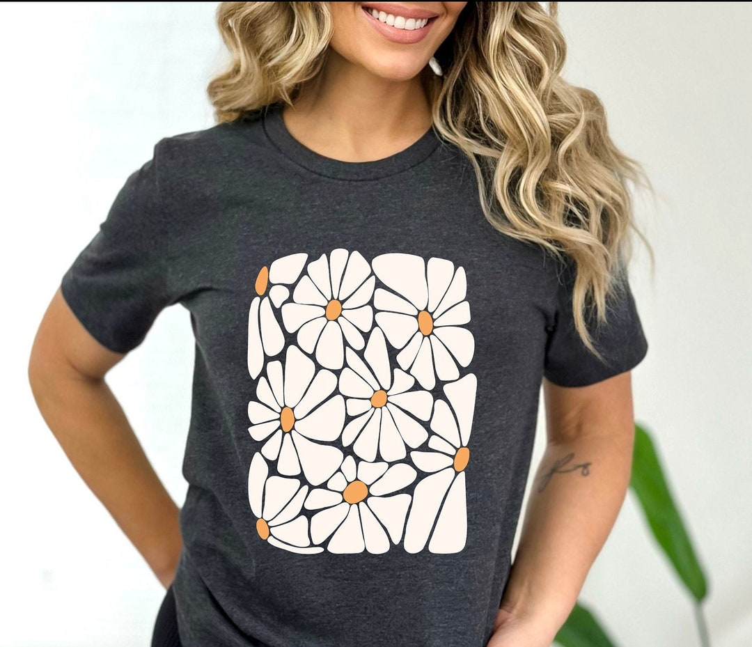 Retro Tshirt, Flower Boho Tee, Nostalgic Shirt, Vintage Style Tee ...