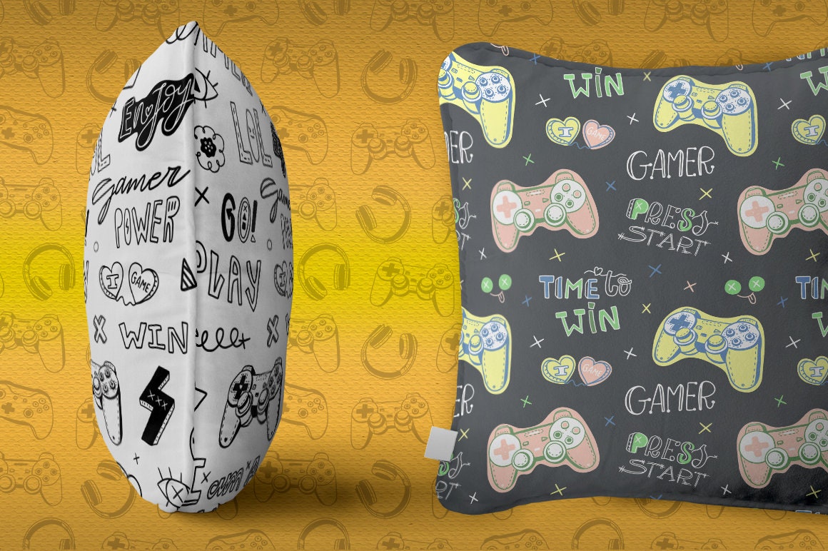 Girl digital paper svg seamless pattern for gamer Girl | Etsy