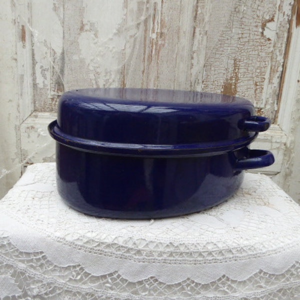 Blue Enamel Roaster - Etsy